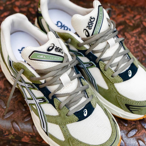ASICS GEL TRAINERS WHITE OLIVE GUM BOTTOM – Live-kickz