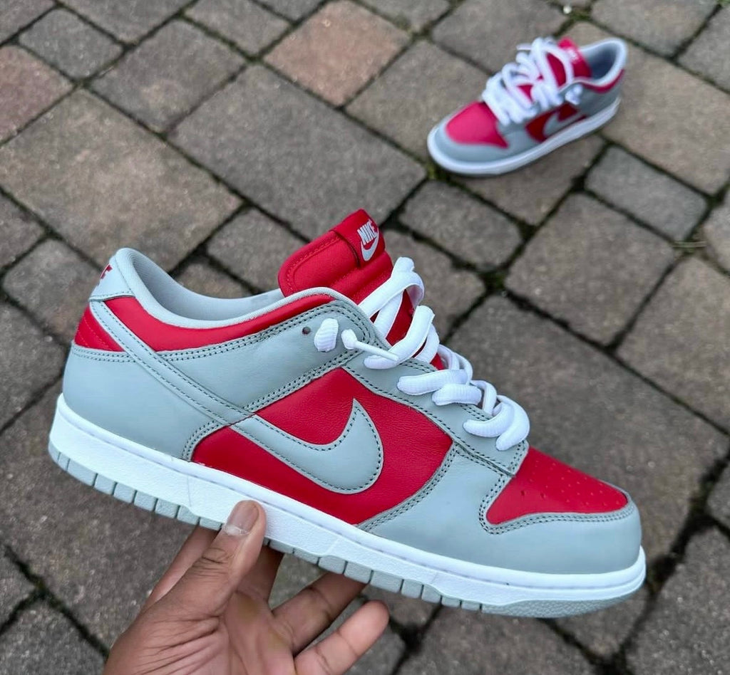 NIKE DUNK LOW GREY RED WHITE – Live-kickz