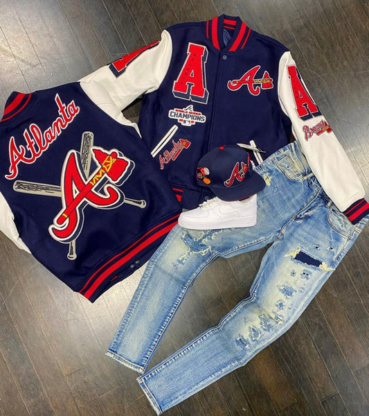 ATLANTA BRAVES LETTERMAN VARSITY JACKET – Live-kickz
